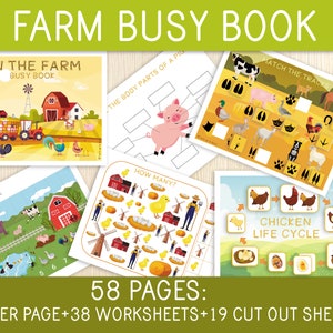 Farm Busy Book, Farm Animals, Toddler, Preschool, Kindergarten ...