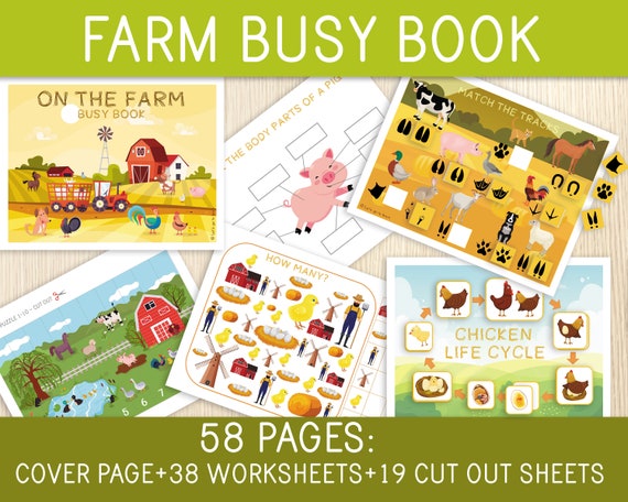 Farm Busy Book Farm Animals Toddler Preschool Kindergarten | Etsy