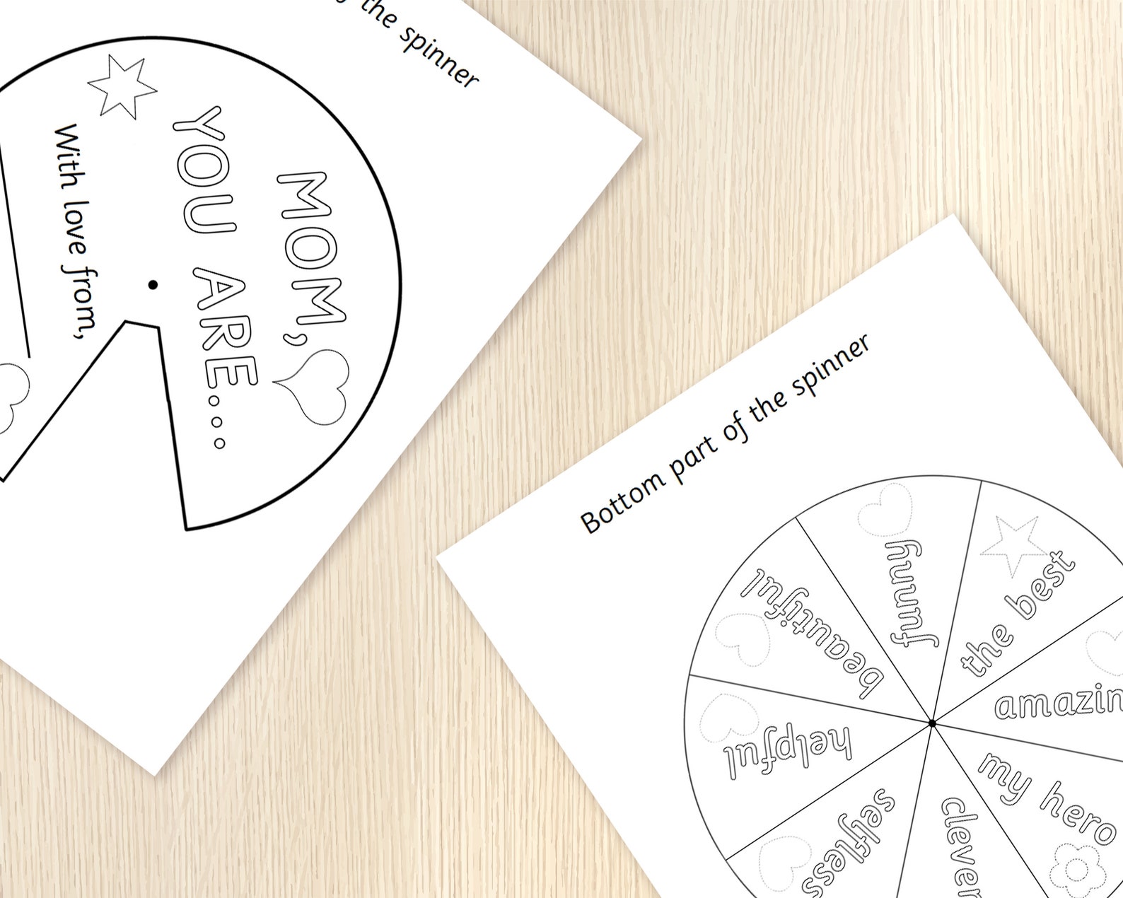 Mother's Day/ Birthday Gift, Spinner Wheels for Mum, Craft for Kids ...