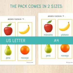 Fruit Flashcards in SPANISH- Spanish Vocabulary - Spanish Resources for ...