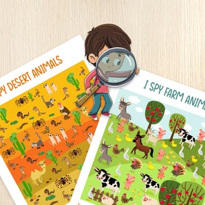 I Spy Animals, 10 Seek and Find Games, Counting Activity, Toddler ...