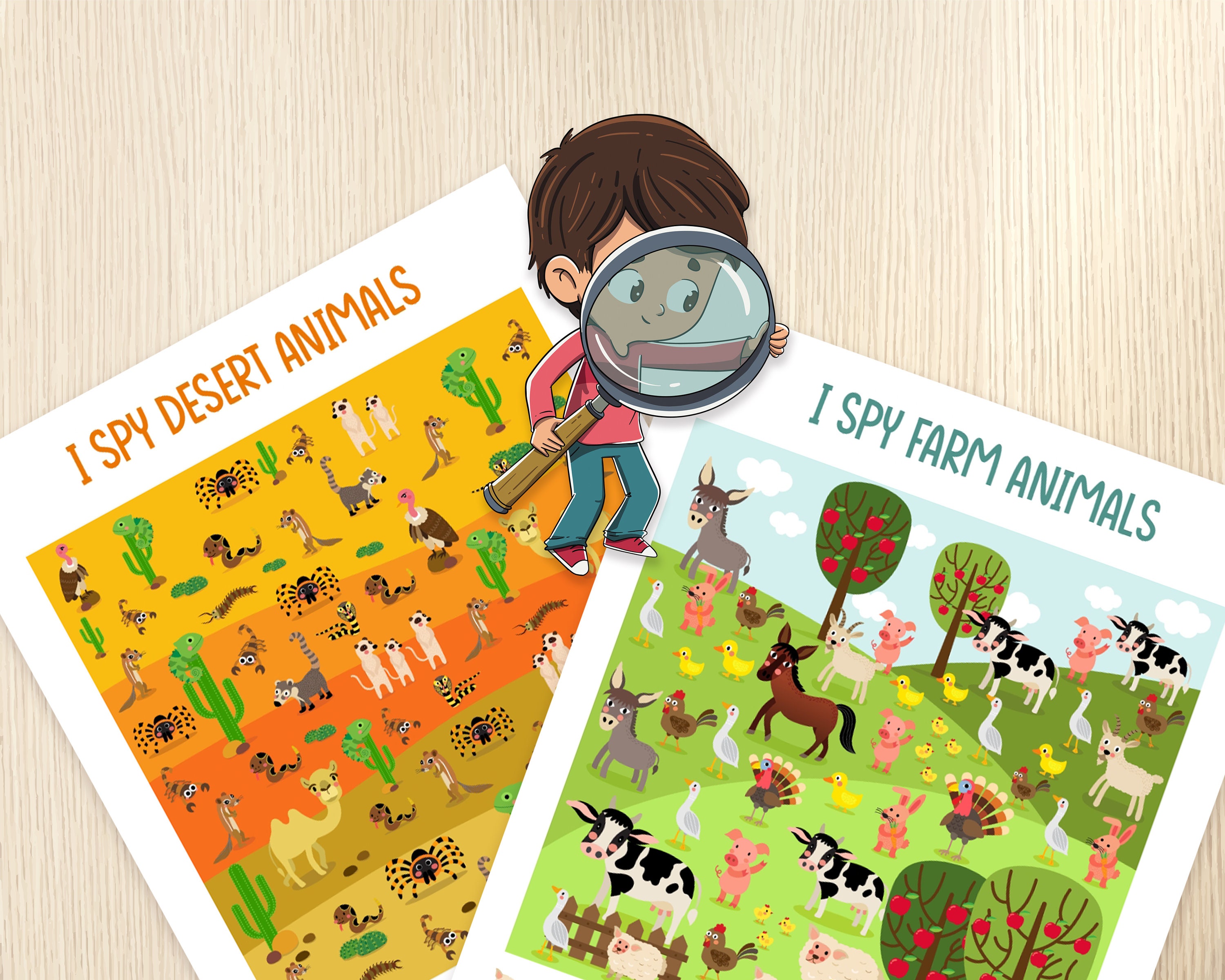 I Spy Animals 10 Seek and Find Games Counting Activity - Etsy