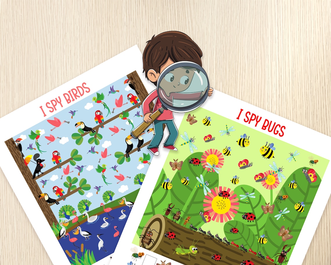 I Spy Animals 10 Seek and Find Games Counting Activity - Etsy