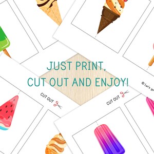 Ice Cream Matching Activity, 52 Puzzles, Popsicles, Toddler & Preschool ...