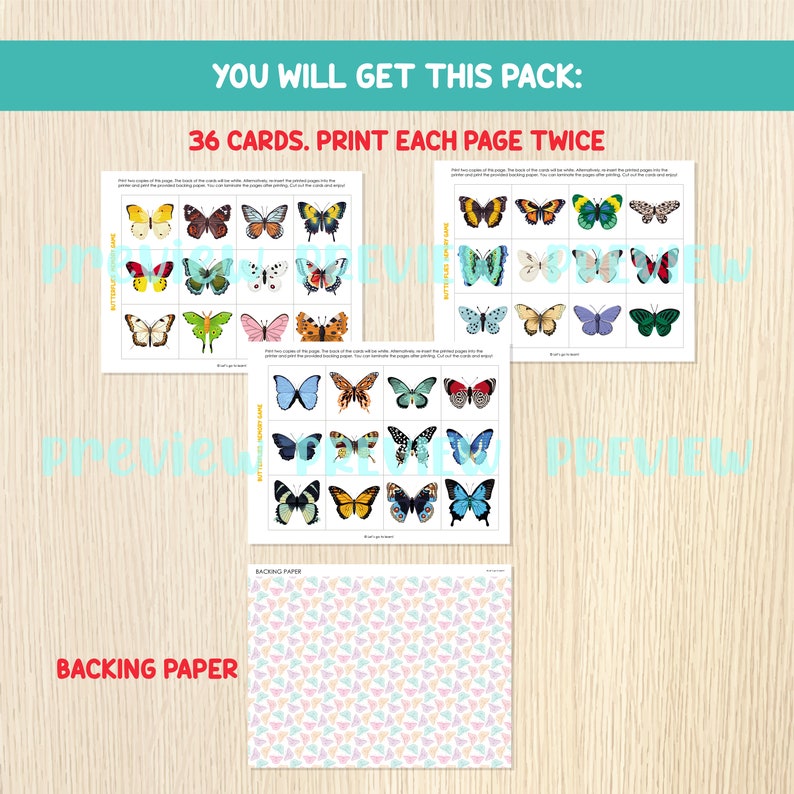 Butterfly Memory Game - Matching Activity - Toddler, Preschool ...