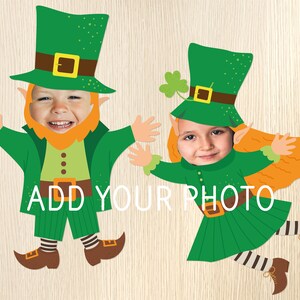 Leprechaun Boy & Girl Faceless, Add Your Photo Activity for Kids, Blank ...