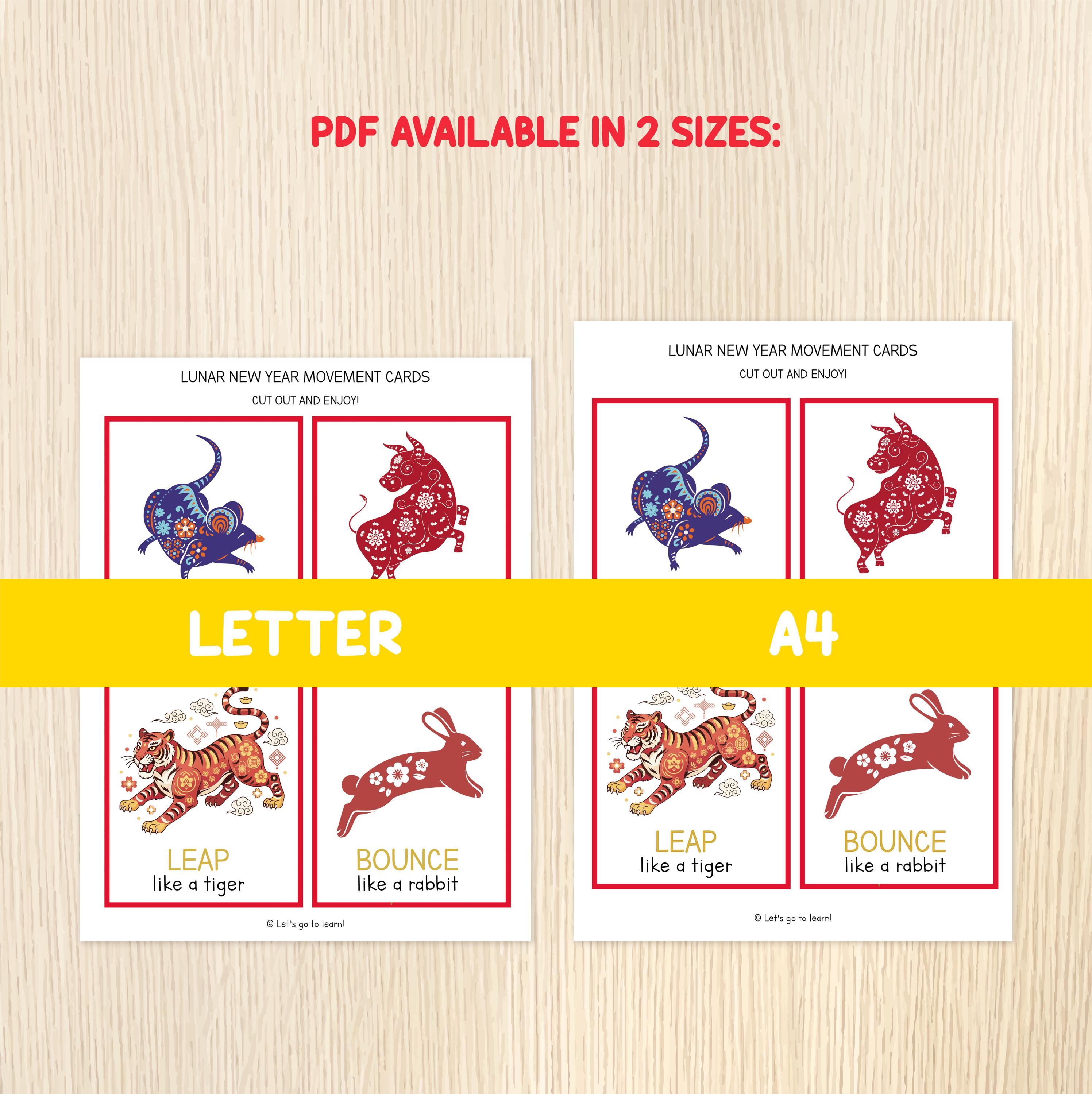 Chinese New Year Movement Cards - Lunar New Year Gross Motor Activity ...