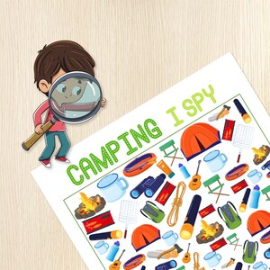 Camping I Spy, Counting Game, Look and Find, Summer Camp Activity, I ...