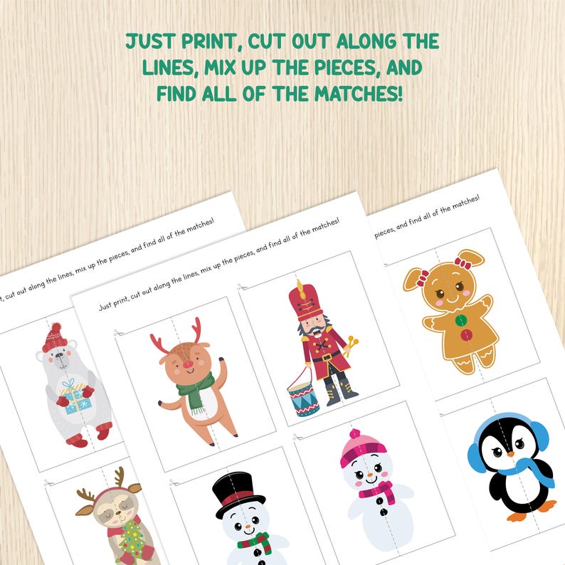 Christmas Characters Matching Game – Christmas Educational Activity ...