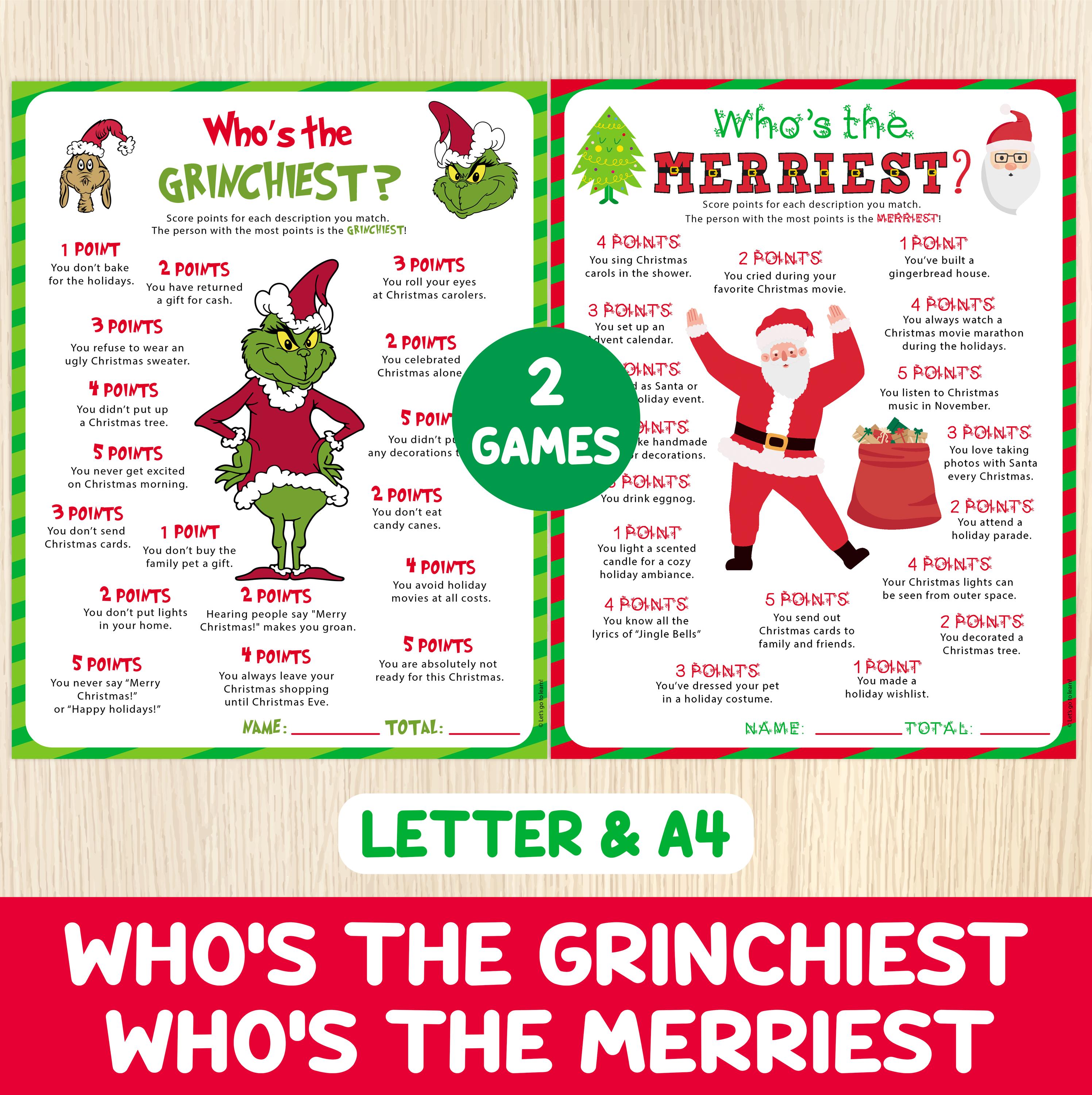 Whos the Grinchiest Game - Who's the Merriest Game - Christmas Game ...
