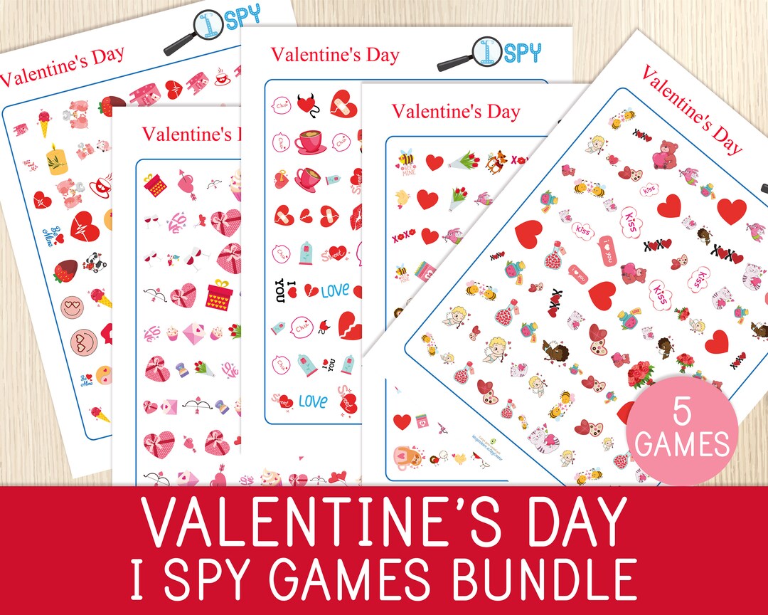 Valentine's Day I Spy BUNDLE, Look and Find Game, Activity for Kids ...