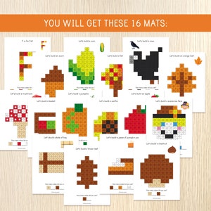 Fall Snap Cubes Mats - Autumn Connecting Cubes Task Cards - Preschool ...