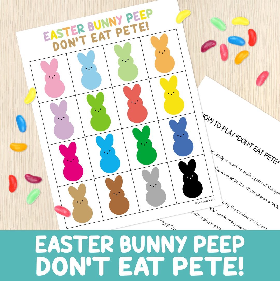 Easter Don't Eat Pete Game - Bunny Peeps - Fun Easter Church Party ...