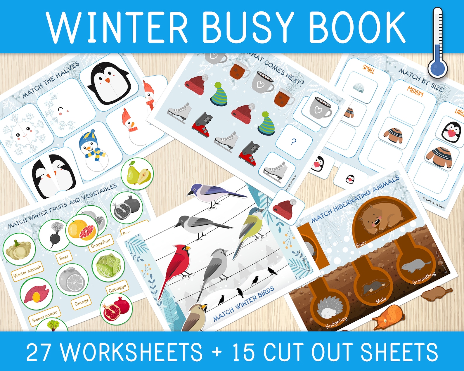 Winter Busy Book - Learning Binder for Toddlers, Preschool ...