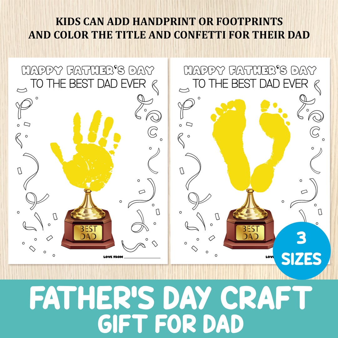 Father's Day Handprint Craft, Trophy for Dad, Daddy Gift, Keepsake Gift ...