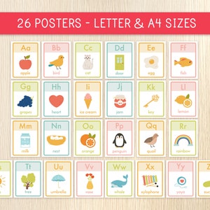 Alphabet Posters & Flashcards, Toddler, Preschool, Kindergarten, Home ...
