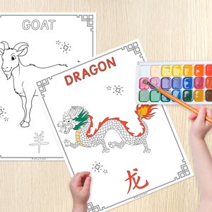 Chinese Zodiac Animals Coloring Pages - Lunar New Year Activity ...