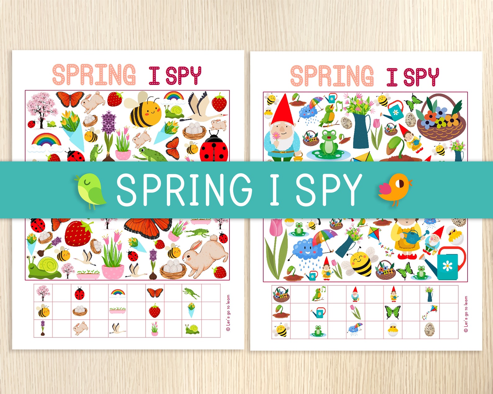 Spring I Spy 2 Printable Games Look and Find Counting Game - Etsy