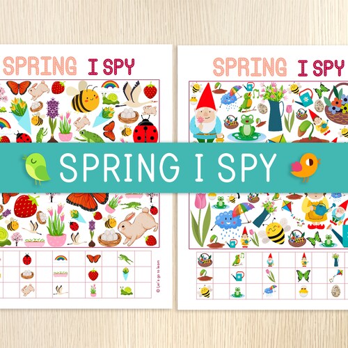 Spring I Spy 2 Printable Games Look and Find Counting Game - Etsy