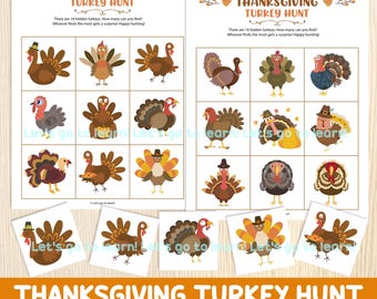 Thanksgiving Turkey Scavenger Hunt Party Game for Kids - Etsy