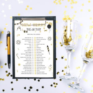 New Years This or That Game - Printable New Years Eve Game - New Years ...