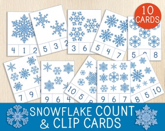 Winter Count Clip Cards Montessori Math Printable - Etsy