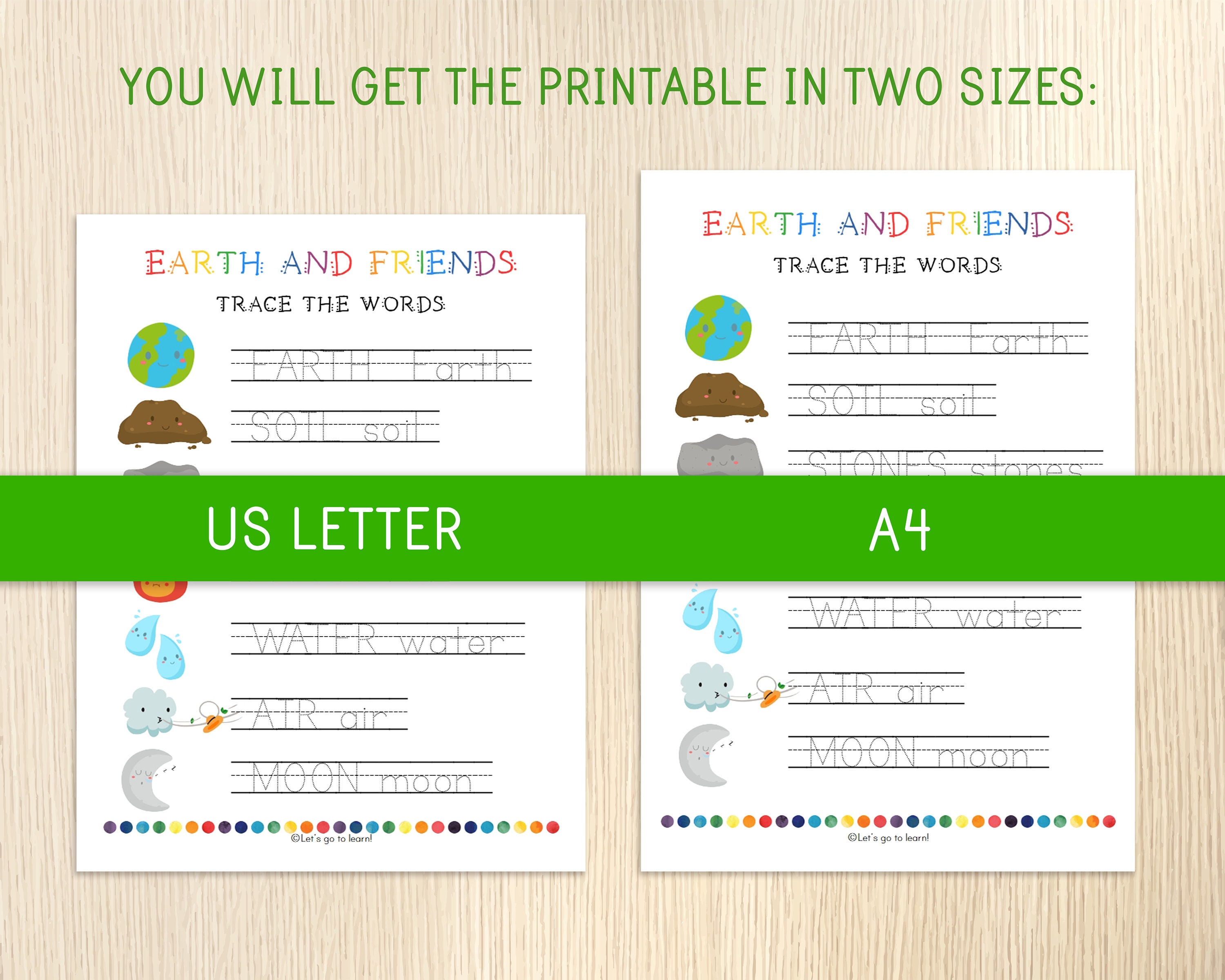 Earth Day Flashcards & Tracing Words Worksheets, Earth Day Activity ...