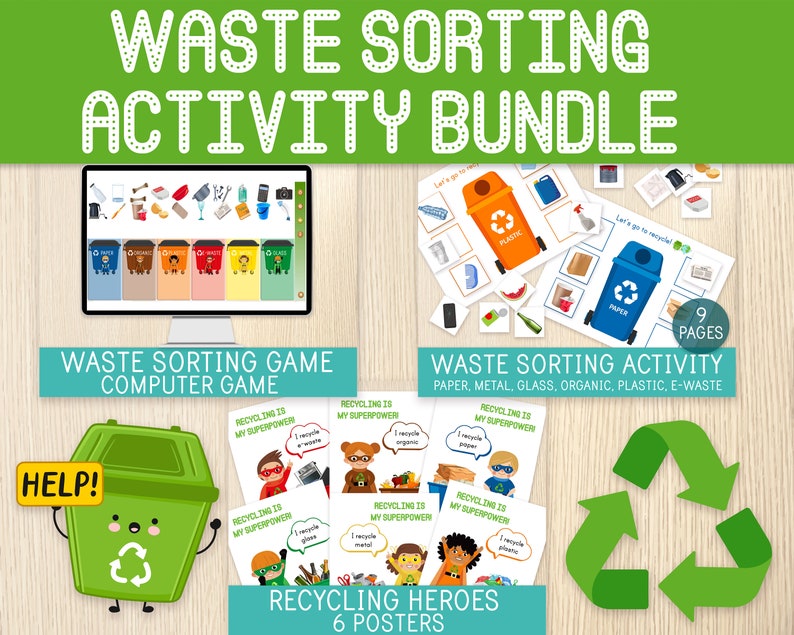 Waste Sorting Activity Bundle Printable Activity Computer | Etsy