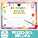 Preschool Graduation Certificate, Preschool Graduate Diploma, Printable ...