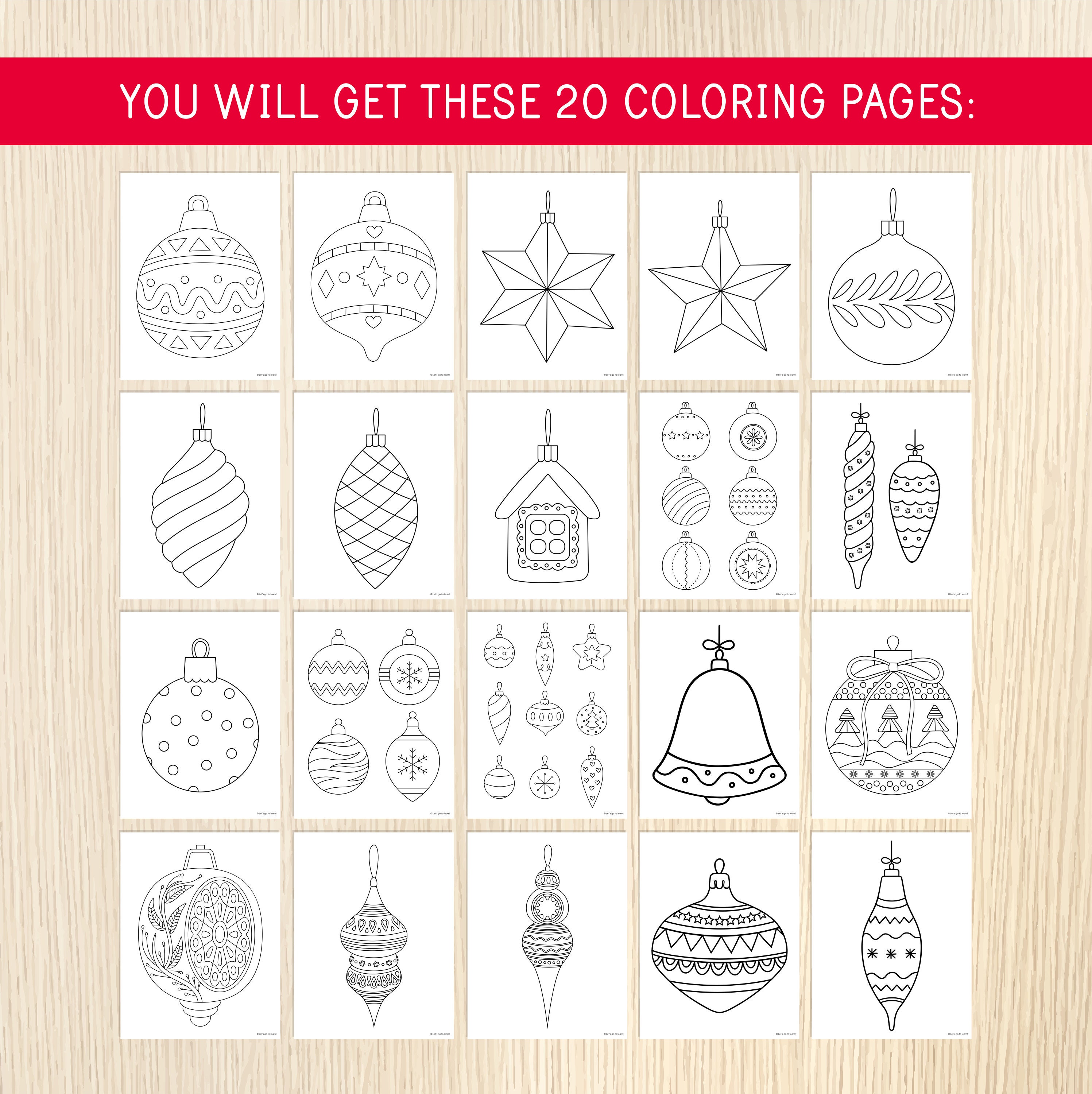 Christmas Ornaments Coloring Pages, Christmas Baubles, Christmas Balls ...