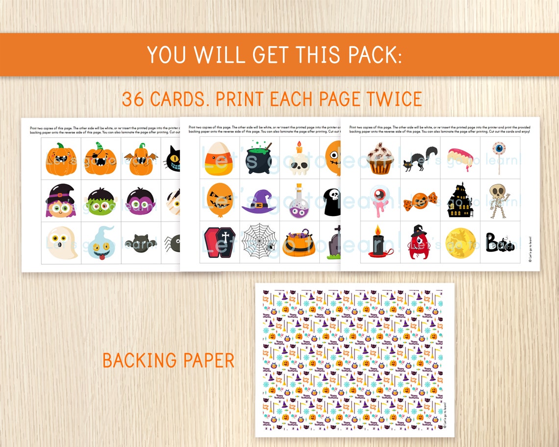 Halloween Memory Game Printable Halloween Matching Game | Etsy