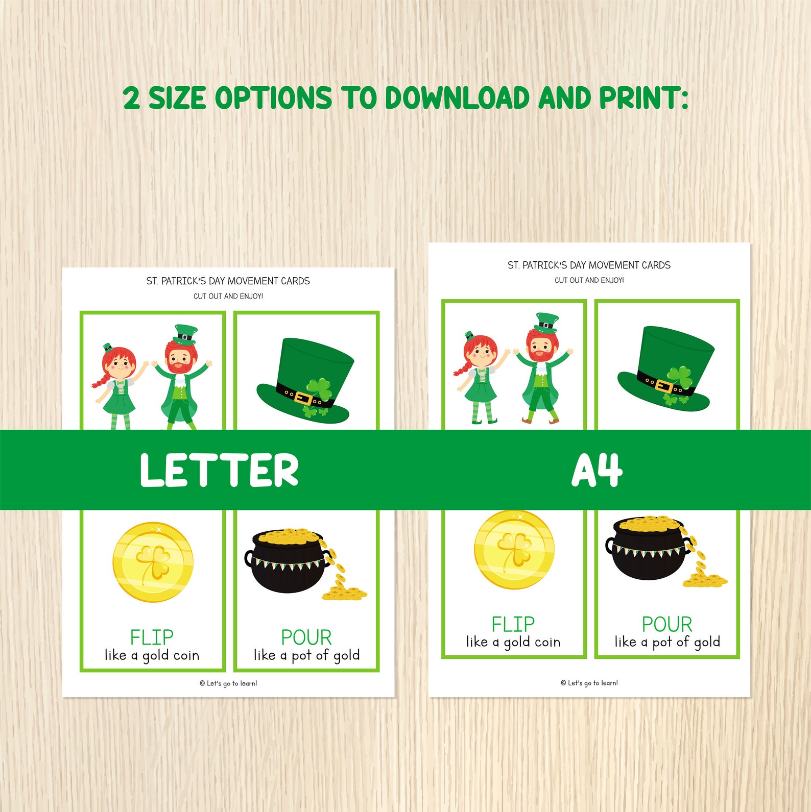 St. Patrick's Day Movement Cards, 20 Cards, Gross Motor Skills ...