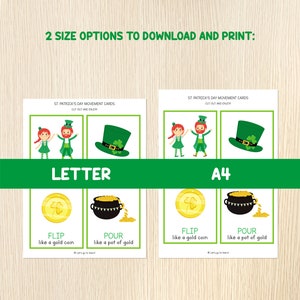 St. Patrick's Day Movement Cards, 20 Cards, Gross Motor Skills ...