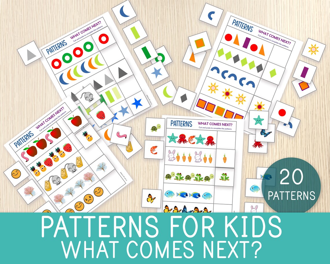 Pattern Worksheets, What Comes Next Game, Educational Preschool ...