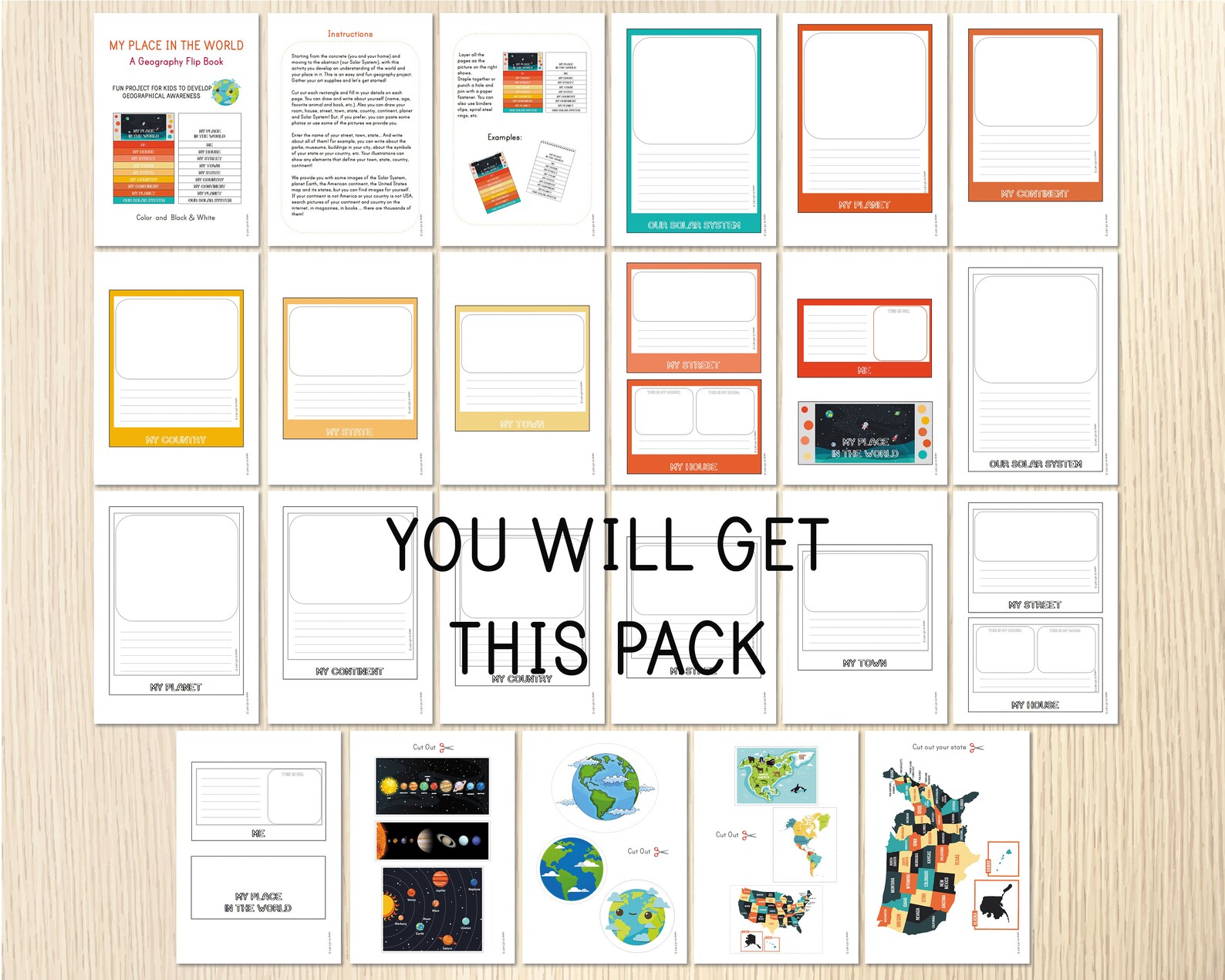 My Place in the World, Geography Flip Book Fun Project, Kindergarten ...