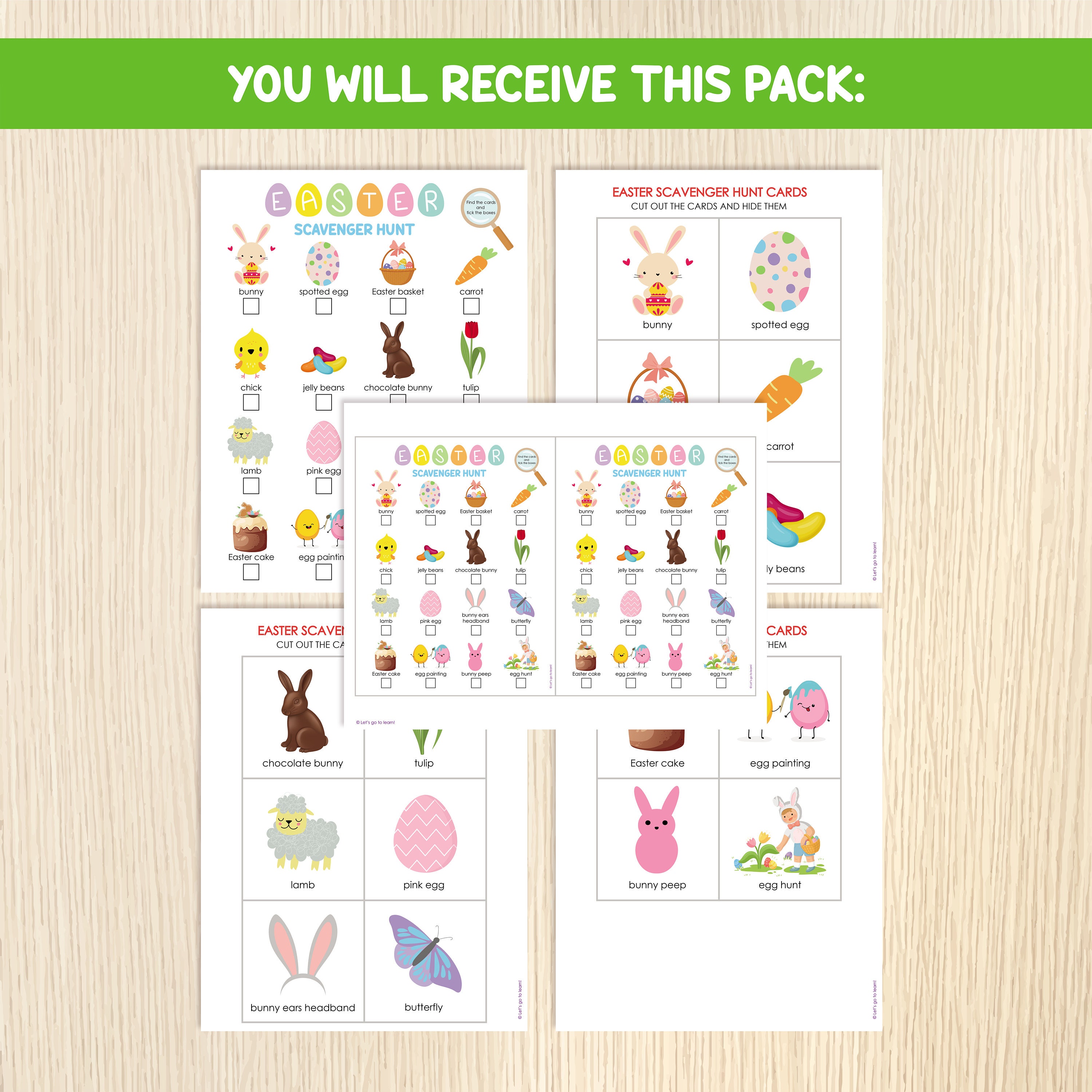 Easter Scavenger Hunt, Indoor Outdoor Treasure Hunt With Cards to Hide ...
