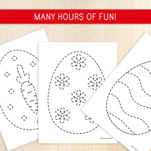 Easter Eggs Trace & Color Worksheets, 18 Coloring Pages, Easter Kids ...