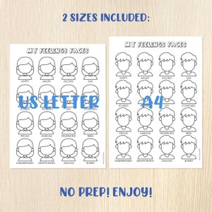 Feelings & Emotions Worksheet, Drawing Activity, Educational Printable ...