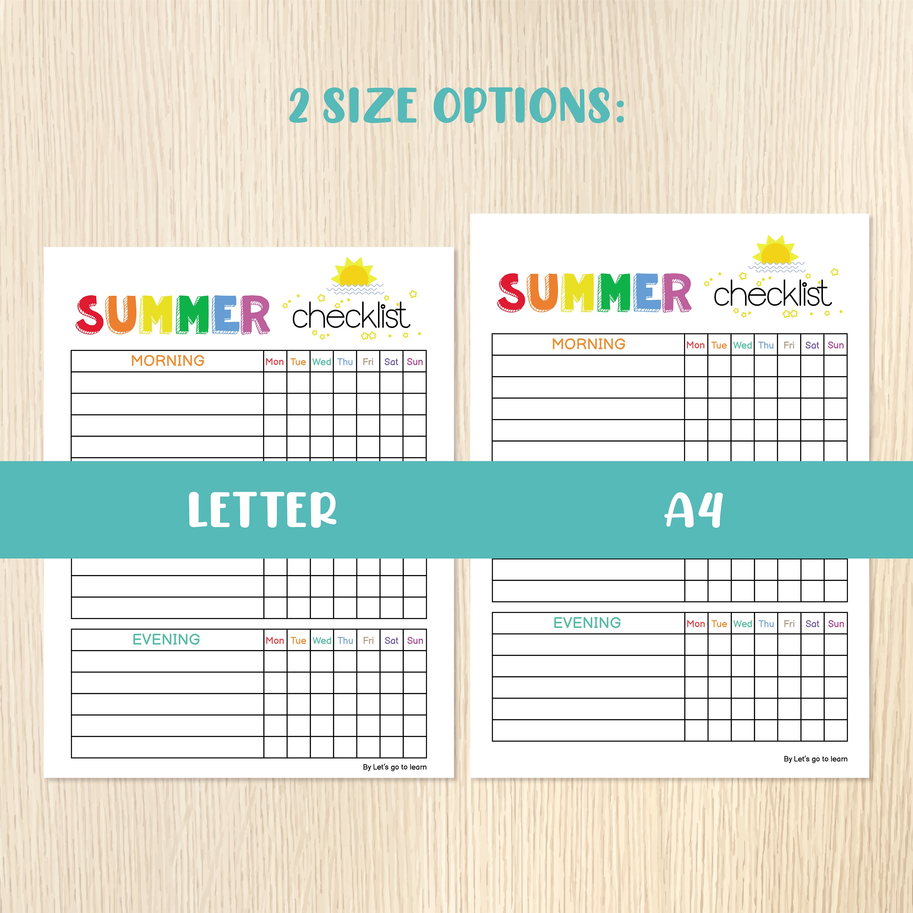 Printable Editable SUMMER Daily Checklist for Kids, Chore Chart ...
