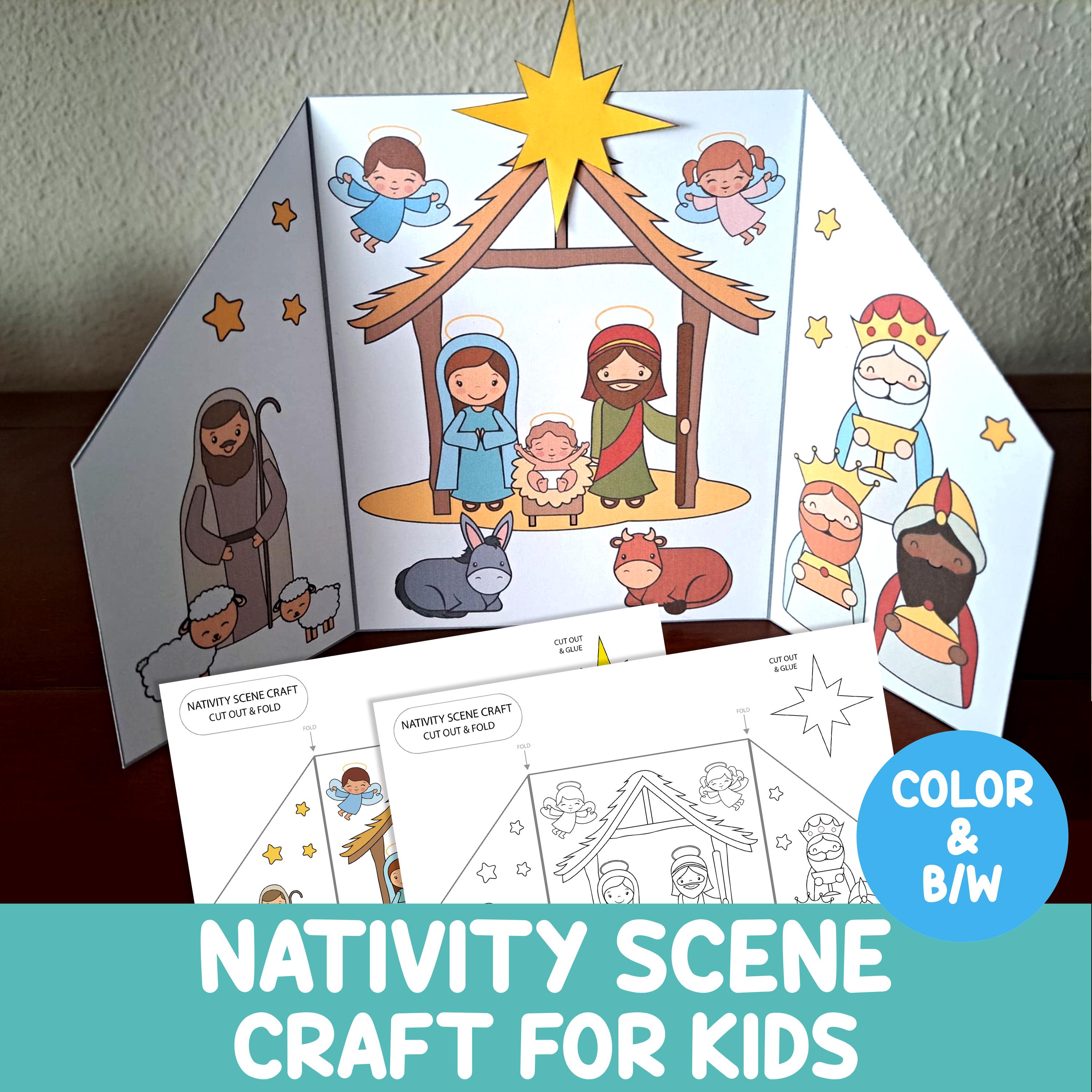 Nativity Scene Craft – Printable Christmas Nativity Diorama – Christmas ...