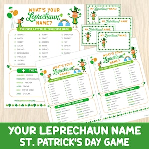What's Your Leprechaun Name Game - St. Patrick's Day Leprechaun Name ...