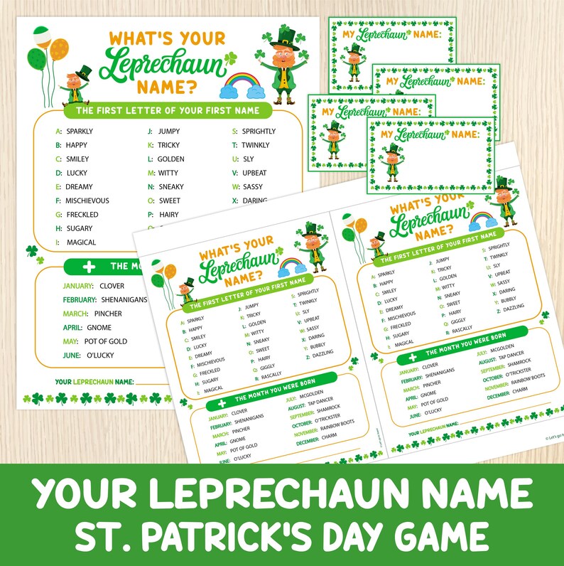 What's Your Leprechaun Name Game - St. Patrick's Day Leprechaun Name ...