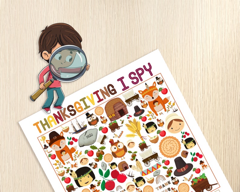 Thanksgiving I Spy, Seek and Find, Look and Find, Party Game ...