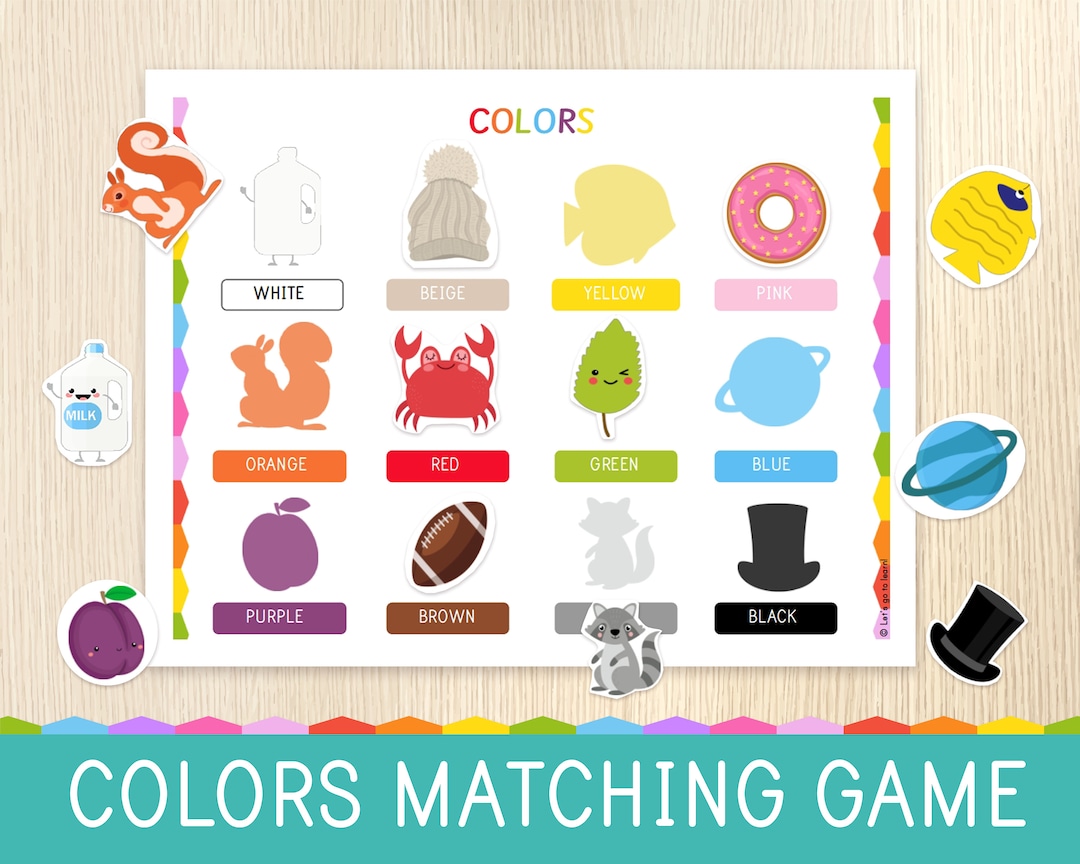 Colors Matching Game, Toddler, Preschool Activity, Busy Book Page ...