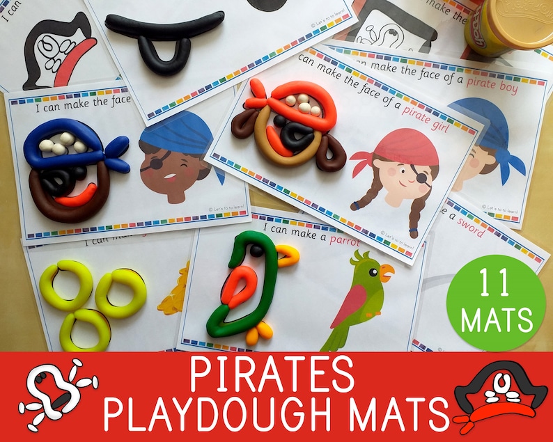 Pirates Playdough Mats, Play Doh, Preschool, Kindergarten Activity ...