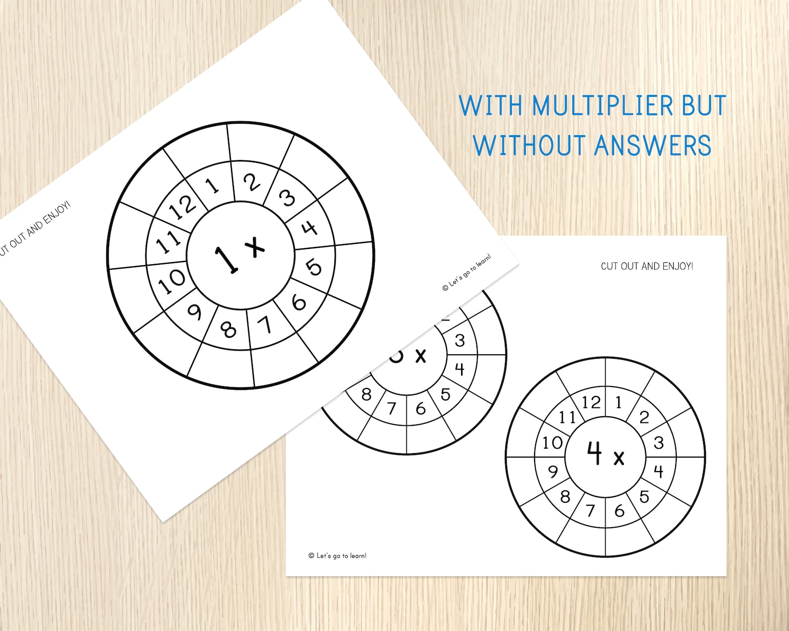 Multiplication Wheels and Worksheets, 1 to 12 Times Tables, Math ...
