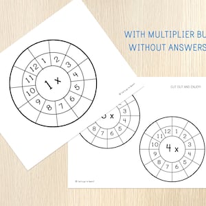 Multiplication Wheels and Worksheets, 1 to 12 Times Tables, Math ...