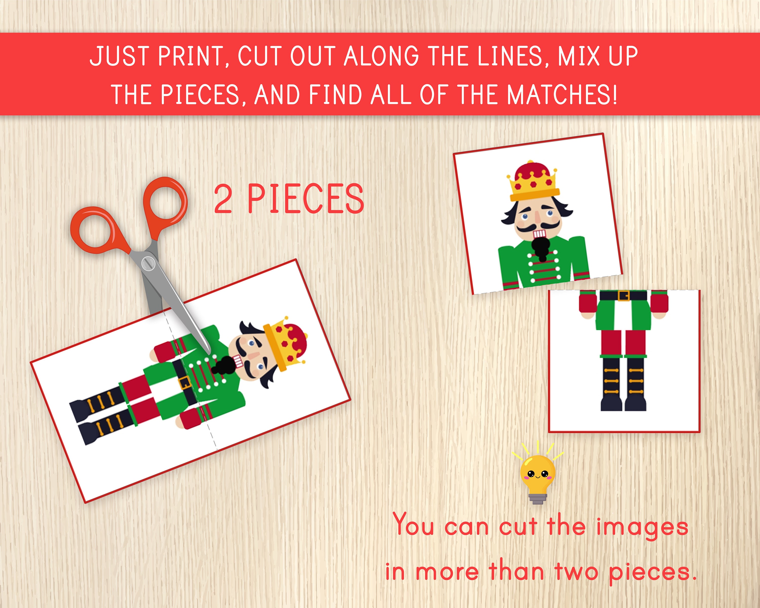Nutcracker Matching Game, Matching Activity, 40 Puzzles, Toddler ...