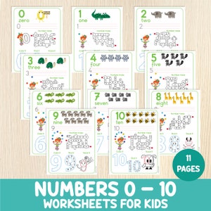 Numbers Worksheets - 0 to 10 - Preschool Math - Counting & Tracing ...