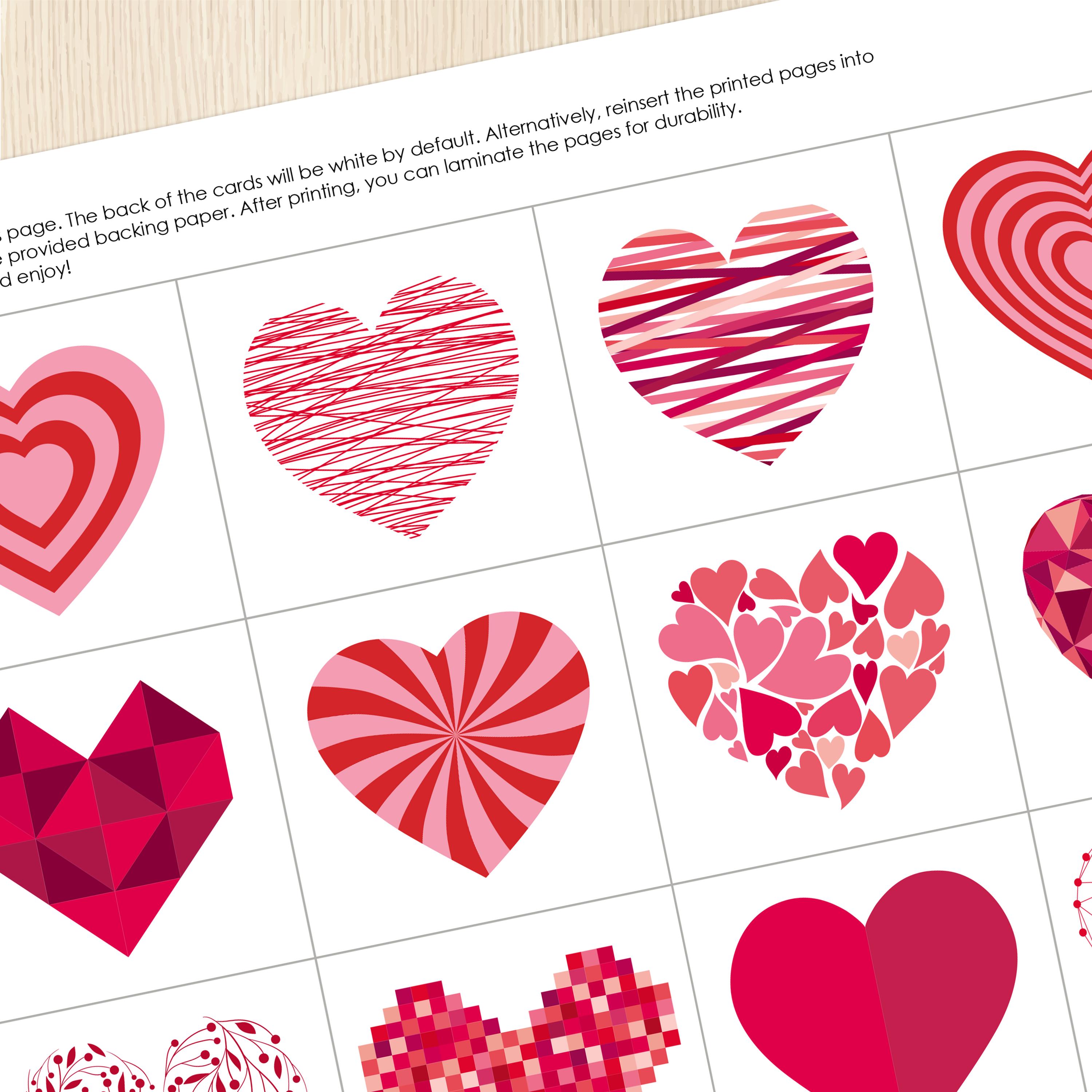 Valentine's Day Hearts Memory Game for Kids - Fun Printable Matching ...